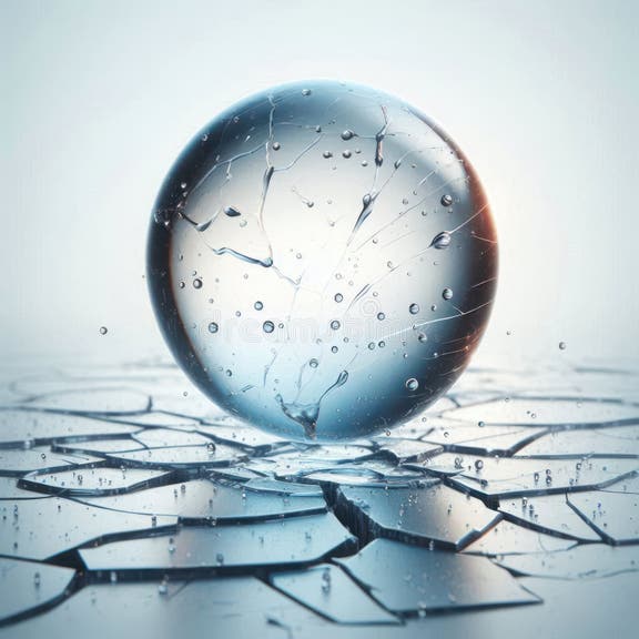 A Fragile Glass Ball on a Cracked Surface. Stock Image - Image of ...