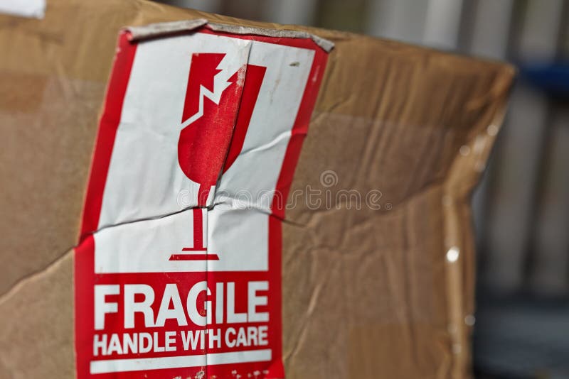 Fragile Handle with Care Sign Stock Image - Image of breakable, parcel ...