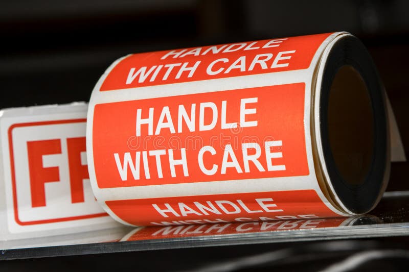 Fragile Handle with Care Sticker Roll. Warning Labels Stickers Tape ...