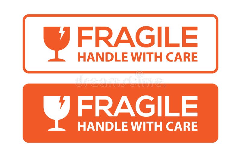 Fragile Handle with Care Symbol Vector Illustration Stock Vector ...