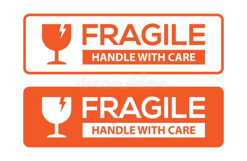 Fragile Handle with Care Symbol Vector Illustration Stock Vector ...