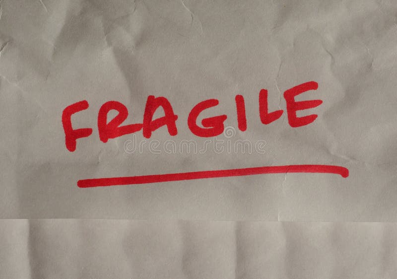 Fragile Handwritten on Paper Stock Image - Image of wrap, paper: 93126365