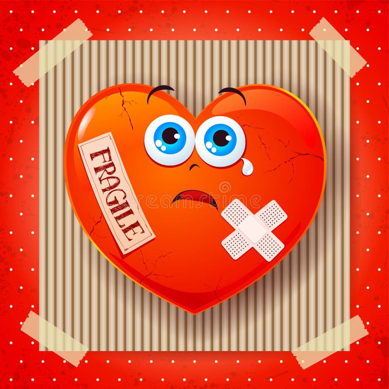 Fragile heart stock vector. Illustration of love, patch - 20264822