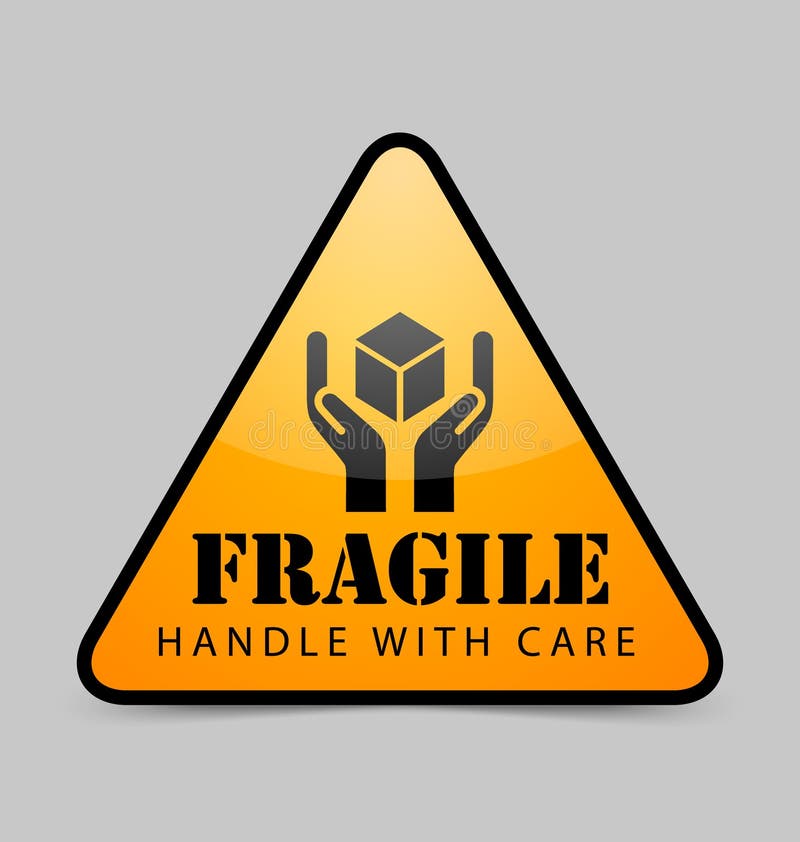 Fragile icon stock vector. Illustration of document, cardboard - 26853729
