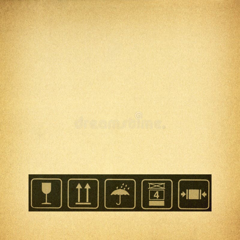 Fragile Icon on Cardboard Paper Box Stock Illustration - Illustration ...