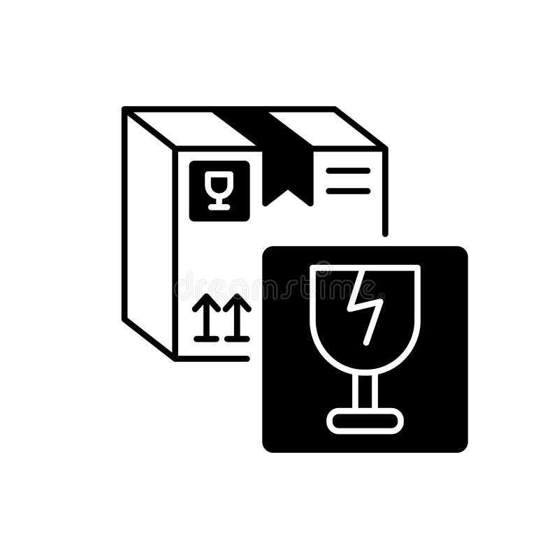 Logotype Fragile Broken Glass Symbol for Delivery Boxes Icon Isolated ...