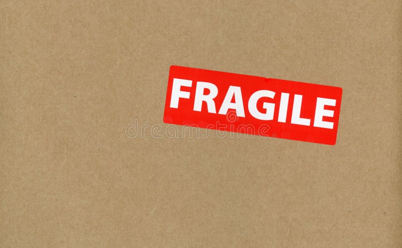 Fragile label on packet stock photo. Image of mail, fragile - 284215154