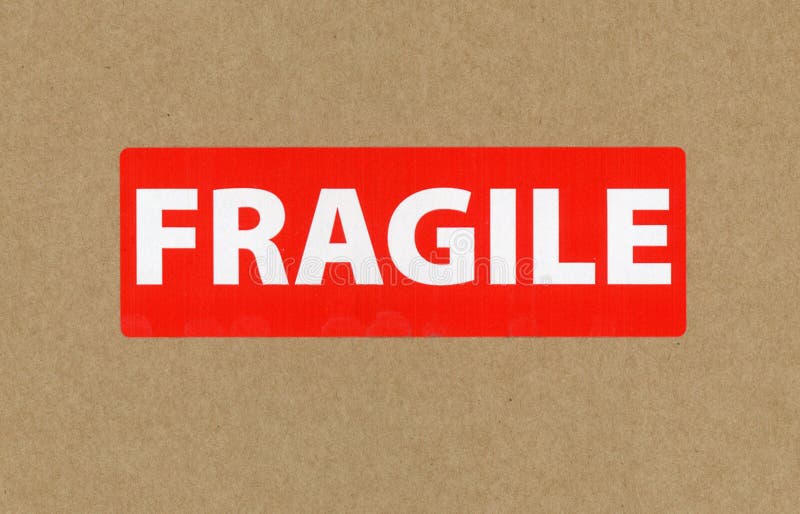 Fragile label on packet stock photo. Image of transportation - 291160754