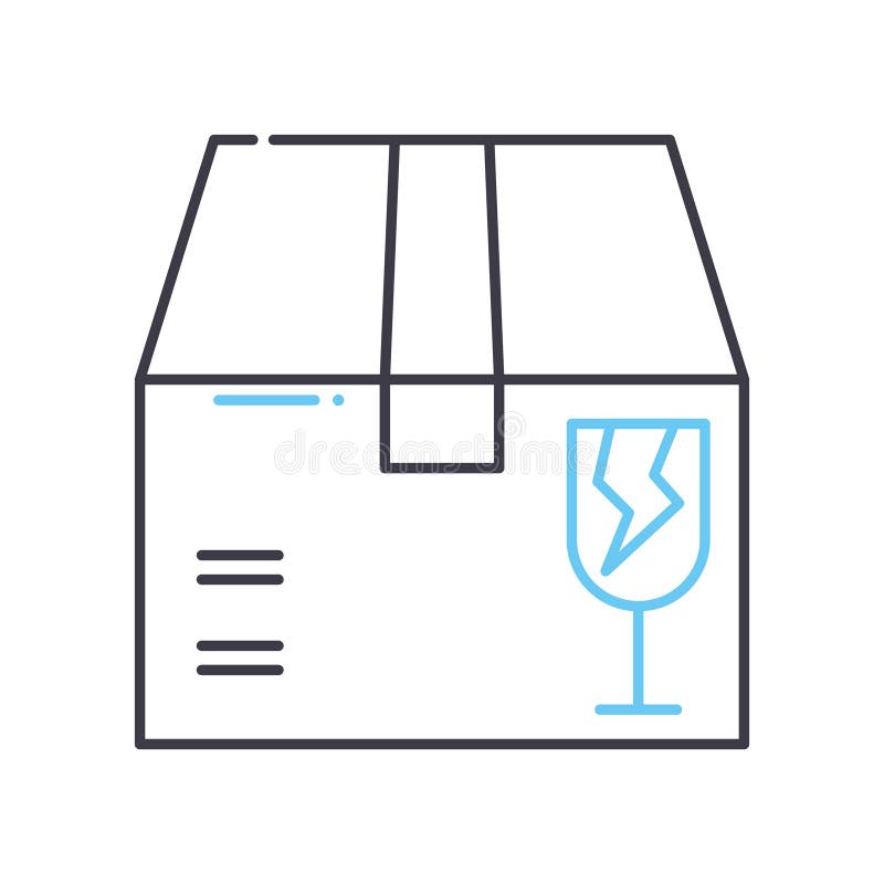 Fragile Line Icon, Outline Symbol, Vector Illustration, Concept Sign ...