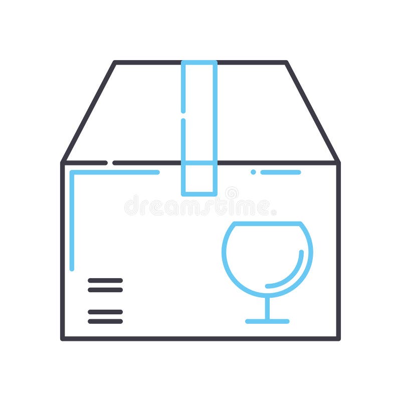 Fragile Line Icon, Outline Symbol, Vector Illustration, Concept Sign ...