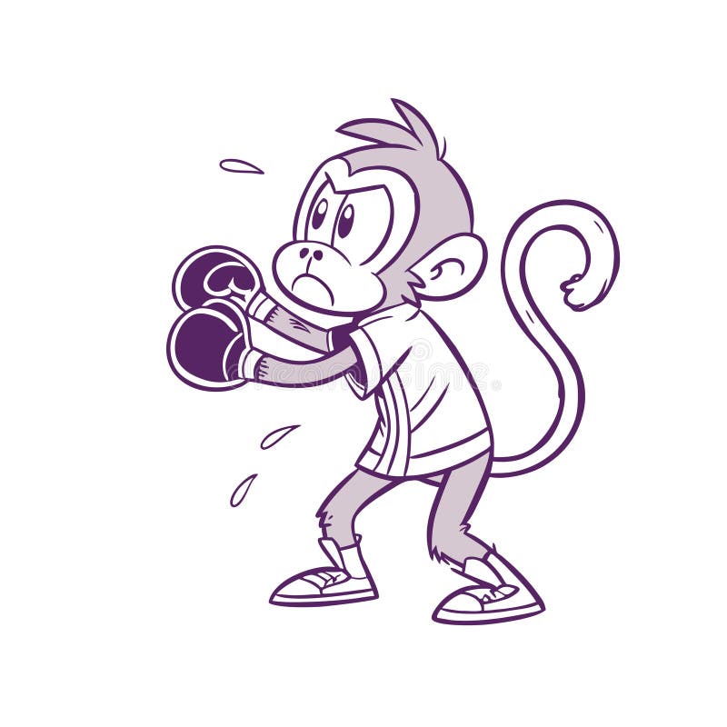 Fragile Monkey Boxing Fun stock illustration. Illustration of animal ...