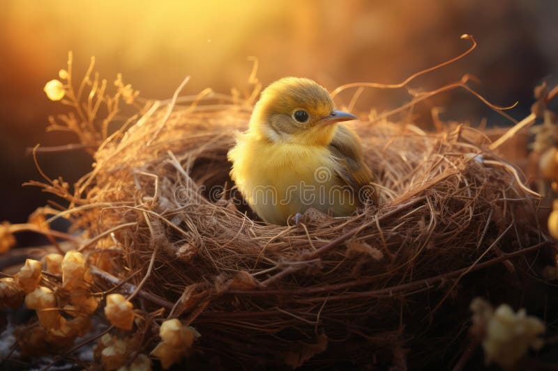 Fragile Nest Bird Single Egg. Generate Ai Stock Illustration ...