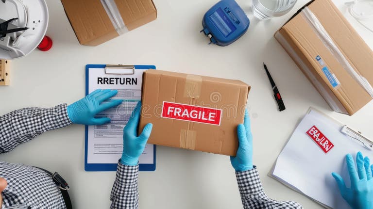 The Fragile Package Handling.AI Generated Image Stock Image - Image of ...