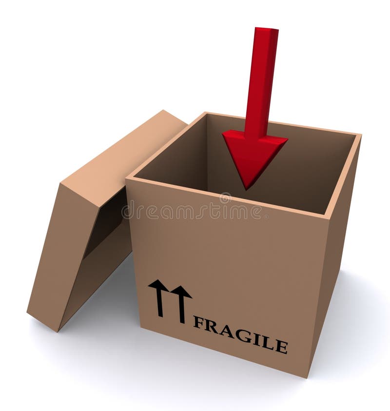 Fragile packaging box stock illustration. Illustration of fragile ...