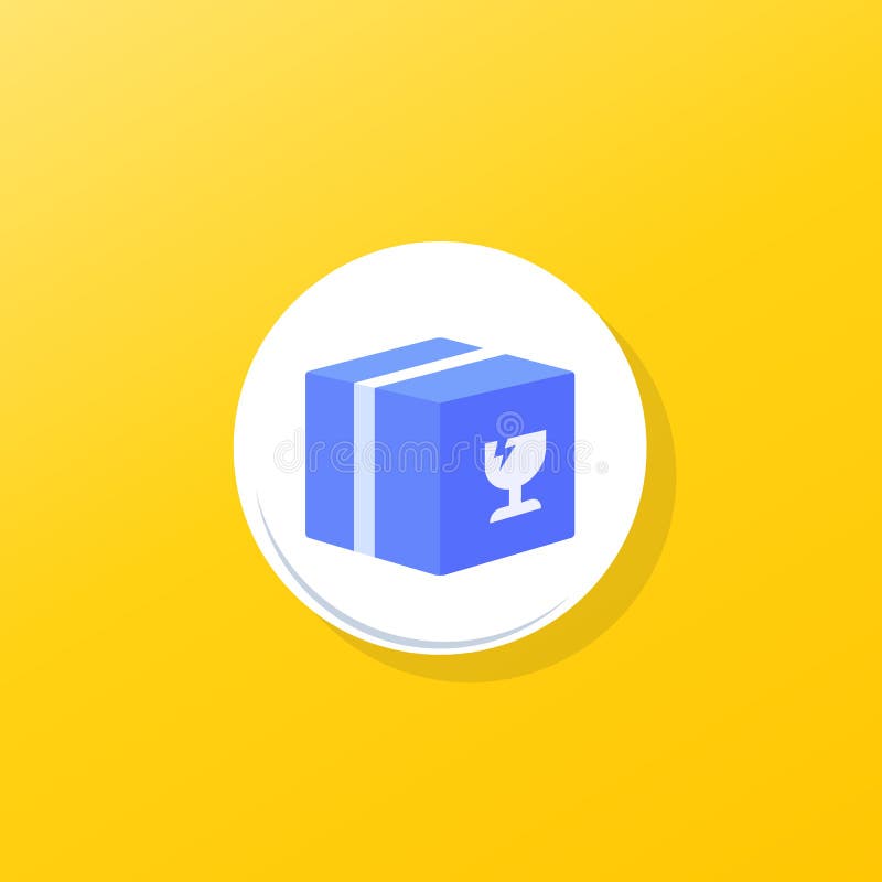 Fragile Parcel or Package Vector Icon Stock Vector - Illustration of ...