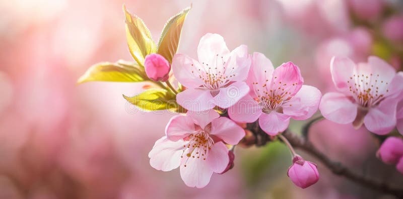 Fragile Pink Flowers Create a Tender, Romantic Setting Stock Image ...