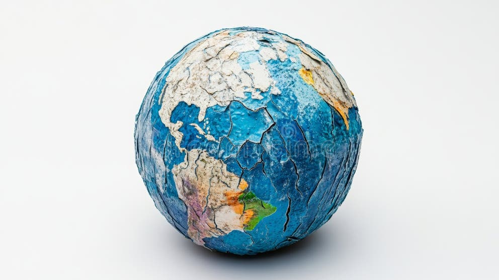 Fragile Planet a Cracked Earth Globe Symbolizing the Devastating Impact ...