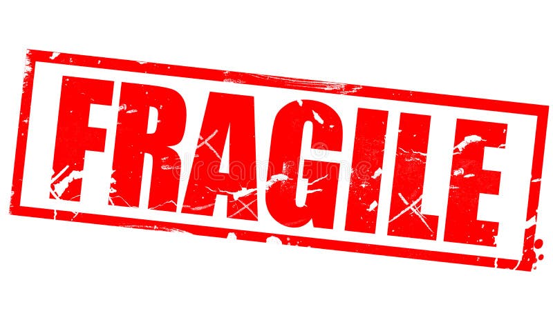 Fragile in red frame stock illustration. Illustration of dirty - 124146558