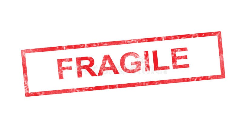 Fragile in Red Rectangular Stamp Stock Illustration - Illustration of ...