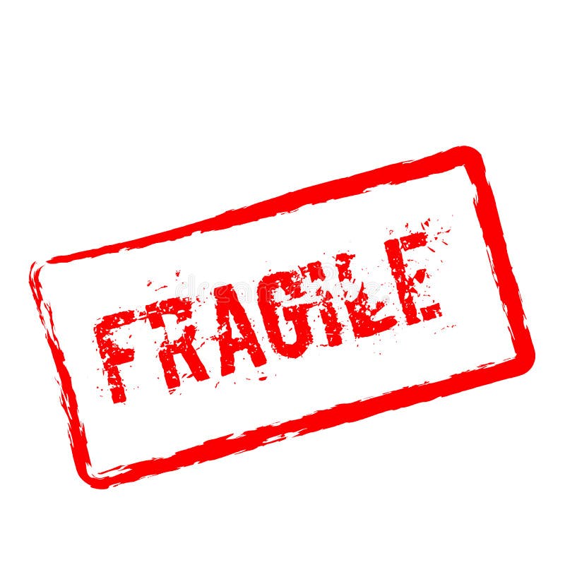 Fragile Red Rubber Stamp Isolated on White. Stock Vector - Illustration ...