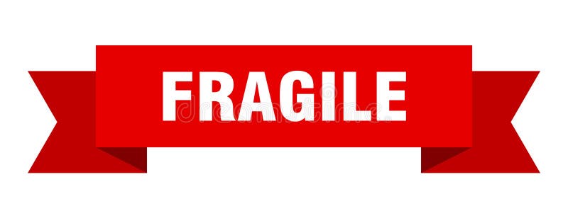 Fragile ribbon. stock vector. Illustration of graphic - 153888765