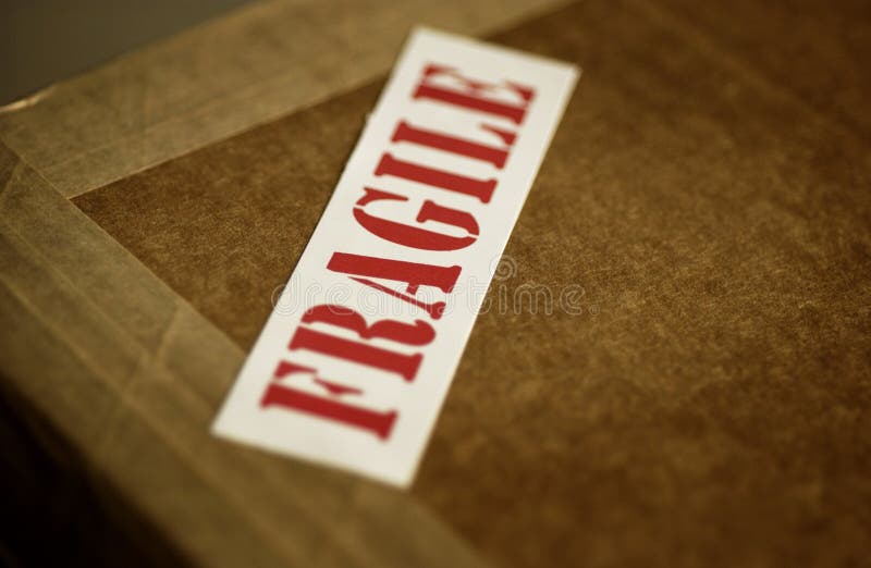 Fragile sign on box stock photo. Image of breakable, parcel - 22982848