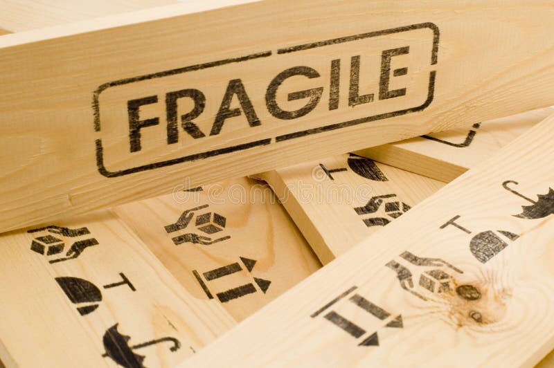 Box with fragile content stock photo. Image of filled - 3839916