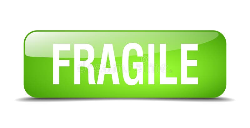 Fragile button stock vector. Illustration of threedimensional - 119893880