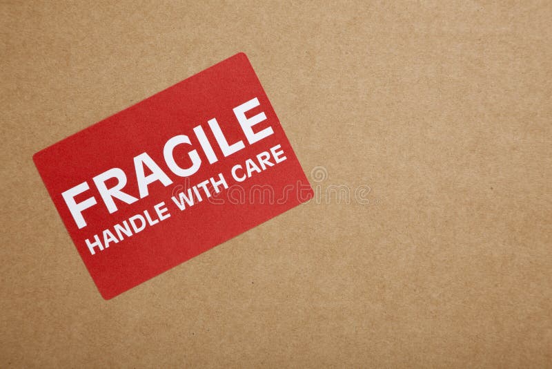 Fragile sticker on Box stock image. Image of send, packaging - 10640915