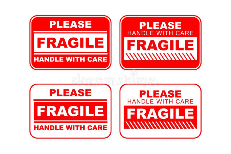 Fragile Sticker Graphic Design Template Stock Vector - Illustration of ...