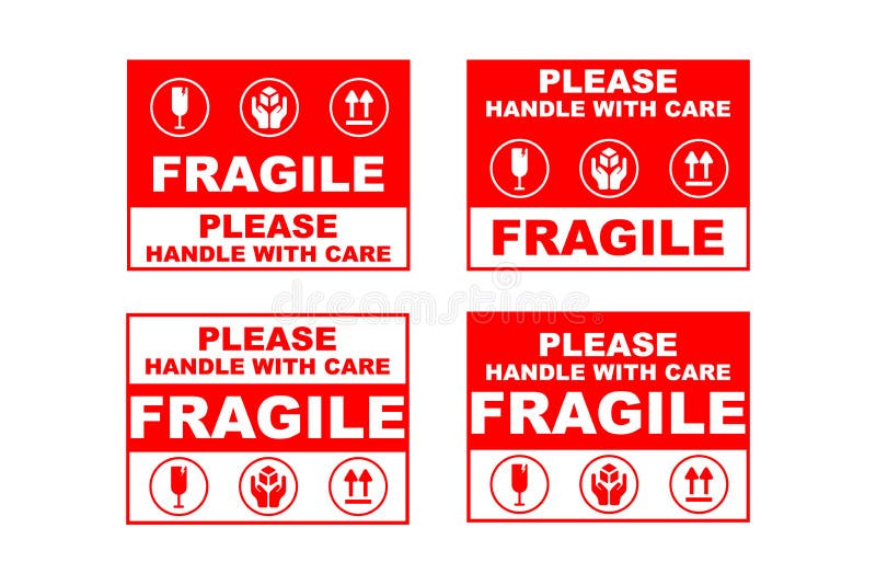 Fragile Sticker Graphic Design Template Stock Vector - Illustration of ...