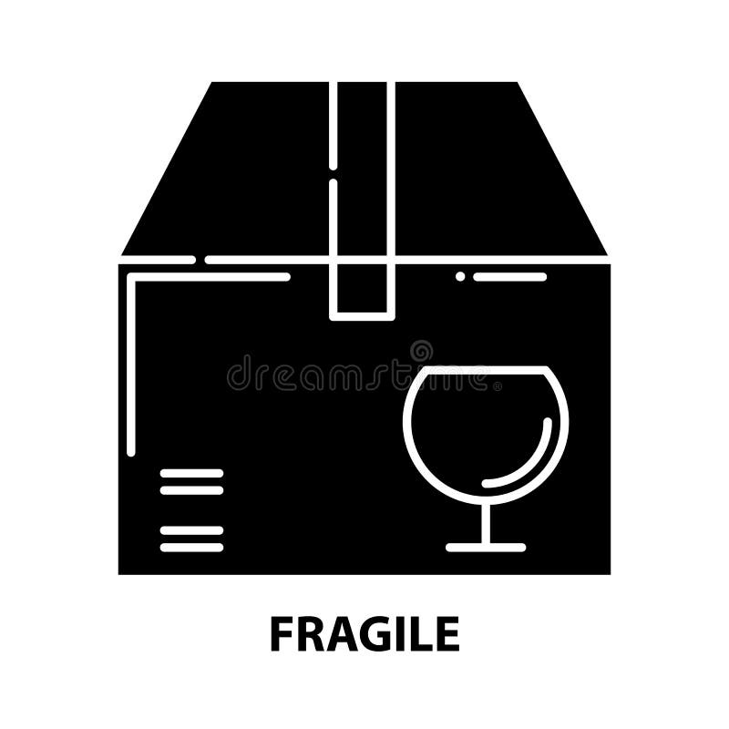 Warning Fragile Line Icon, Outline Symbol, Vector Illustration, Concept ...
