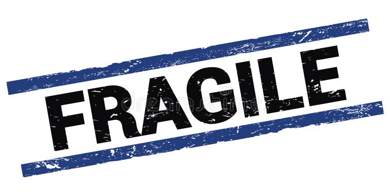 FRAGILE Text on Black-blue Rectangle Stamp Sign Stock Illustration ...