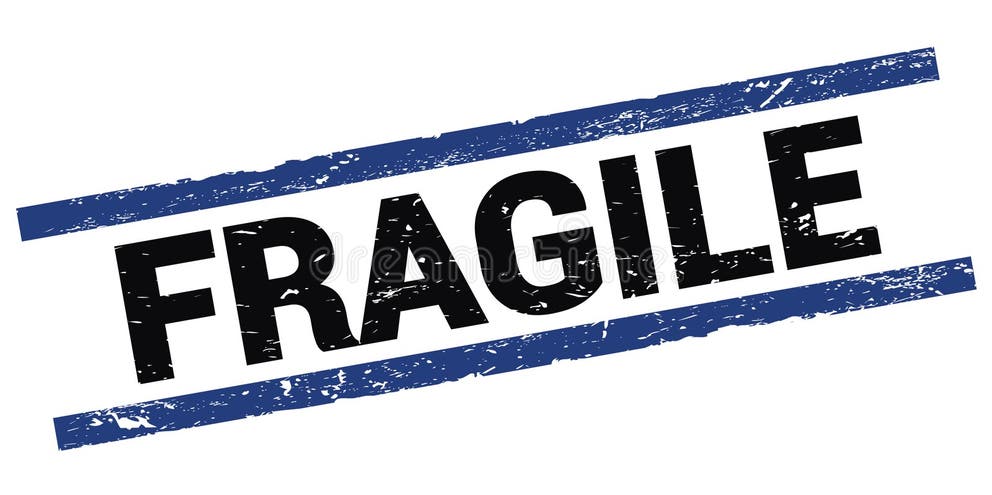 FRAGILE Text on Black-blue Rectangle Stamp Sign Stock Illustration ...