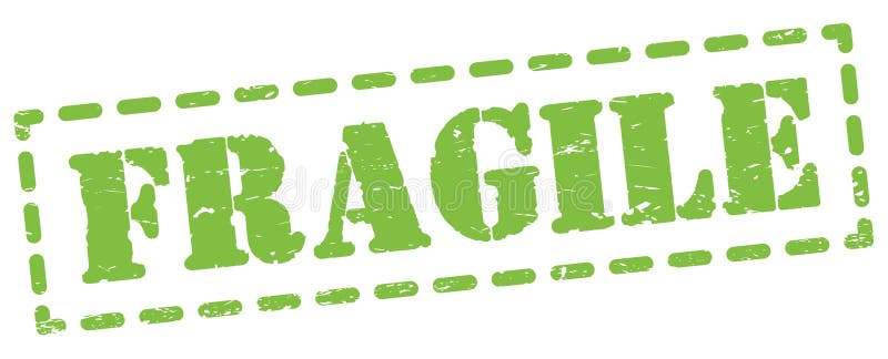 FRAGILE Text Written on Green Stamp Sign Stock Illustration ...