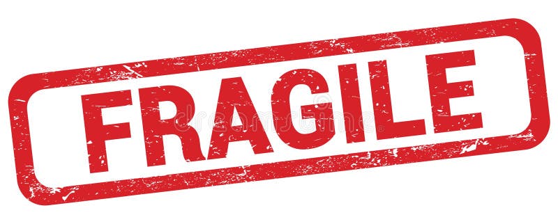 FRAGILE Text Written on Red Rectangle Stamp Stock Illustration ...