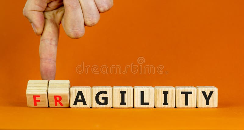 Fragility Or Agility Symbol Concept Words Fragility And Agility On Wooden Cubes Businessman