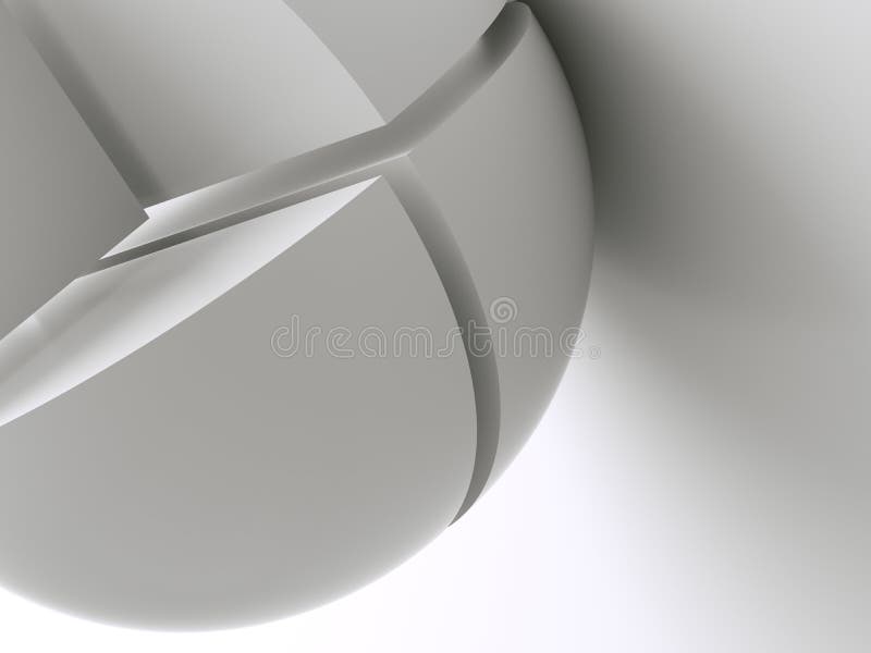 Fragment of an Abstract Sliced Sphere Object 3d Stock Illustration ...
