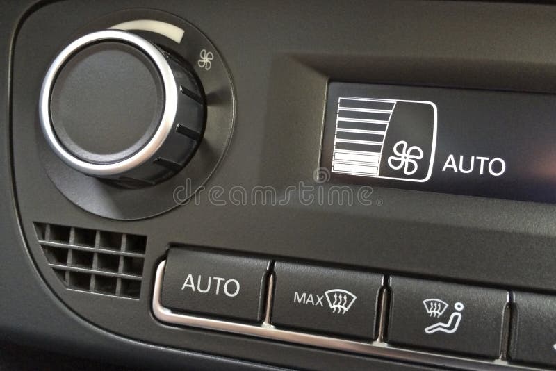 Fragment of the Air Conditioning Control Panel in a Modern Car Closeup ...