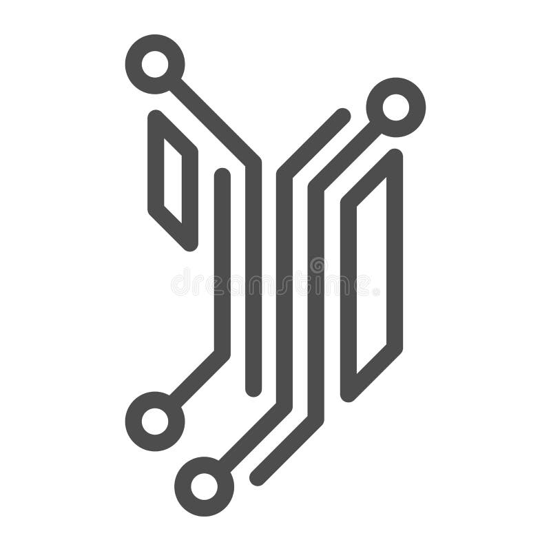 Fragment of Analog Circuit Layout Line Icon, Electronics Concept, Part ...