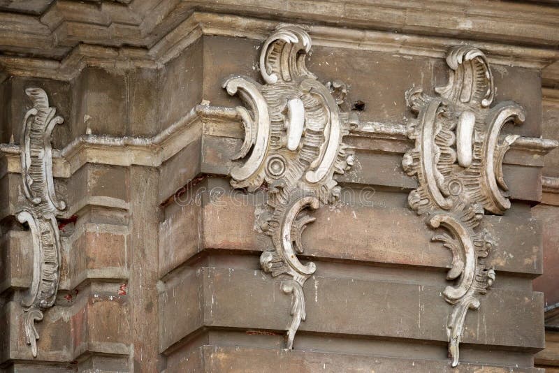 Fragment of an Ancient Building Stock Image - Image of ancient, finery ...