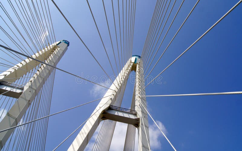 Fragment Arch Suspension Bridge Stock Image - Image of span, cloud ...