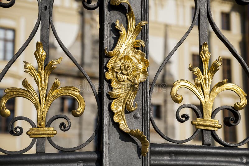 Fragment of Baroque Metal Gate. Stock Image - Image of antique, gold ...