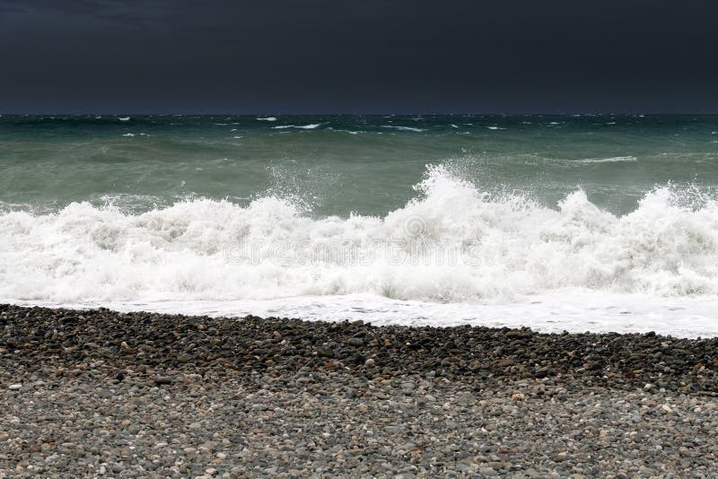 Fragment of Black Sea during the Storm Stock Photo - Image of fragment ...