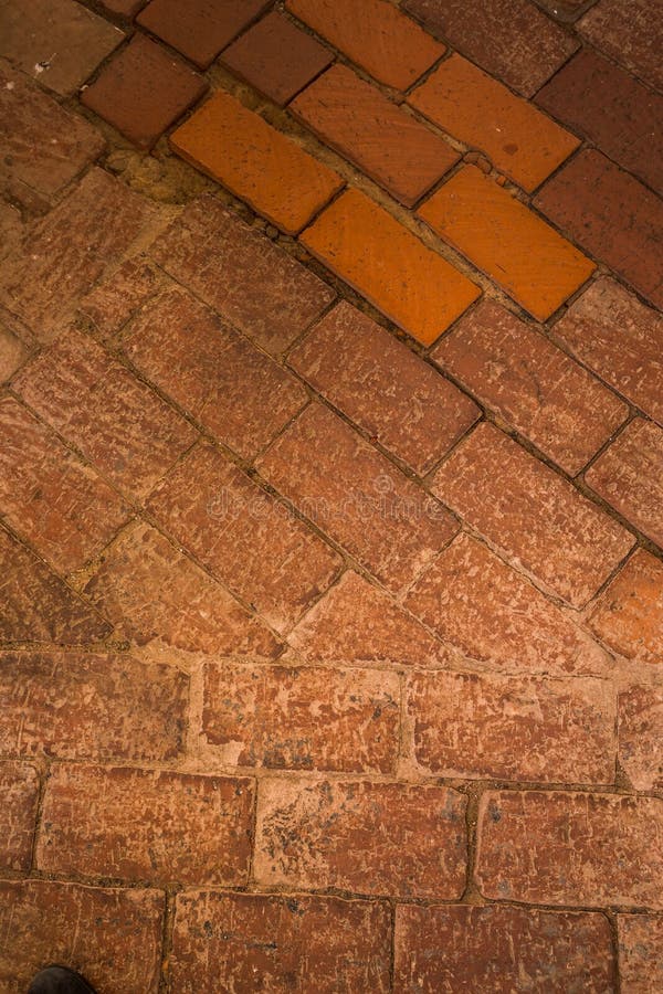 Old brick floor fragment stock photo. Image of brickwork - 123247756