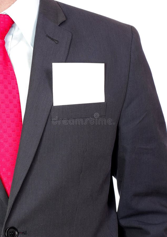 Fragment of Businessman Black Suit and Blank Card. Stock Photo - Image ...