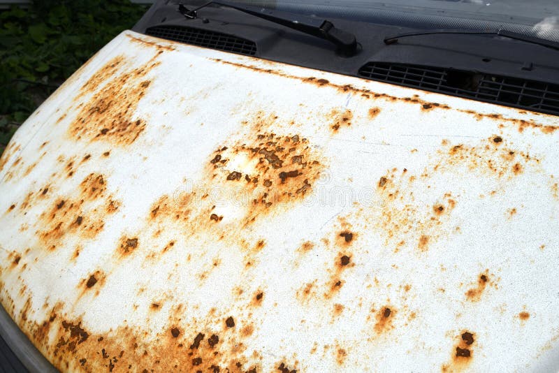 Fragment of a Car Hood with Rust Stock Image - Image of crash, rusted ...