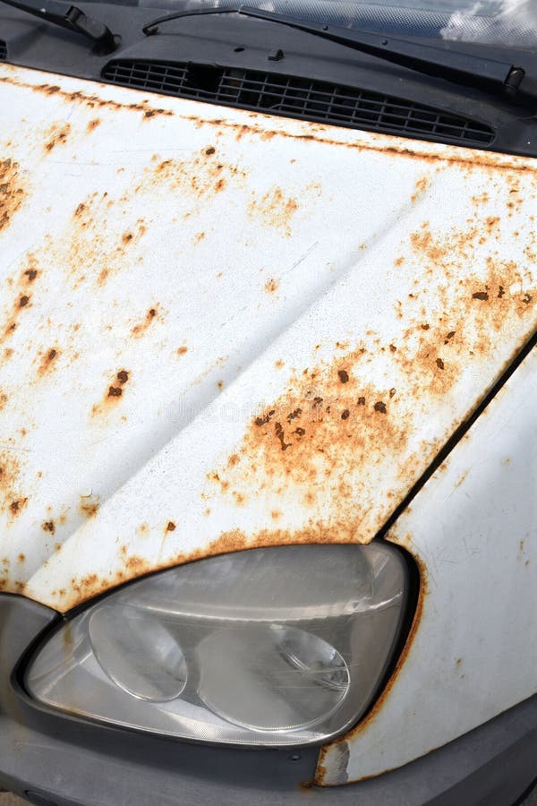 Fragment of a Car Hood with Rust Stock Photo - Image of corrosion ...