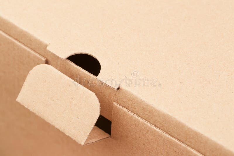 Fragment of a Cardboard Box. Cardboard with Tape and Stickers Stock ...