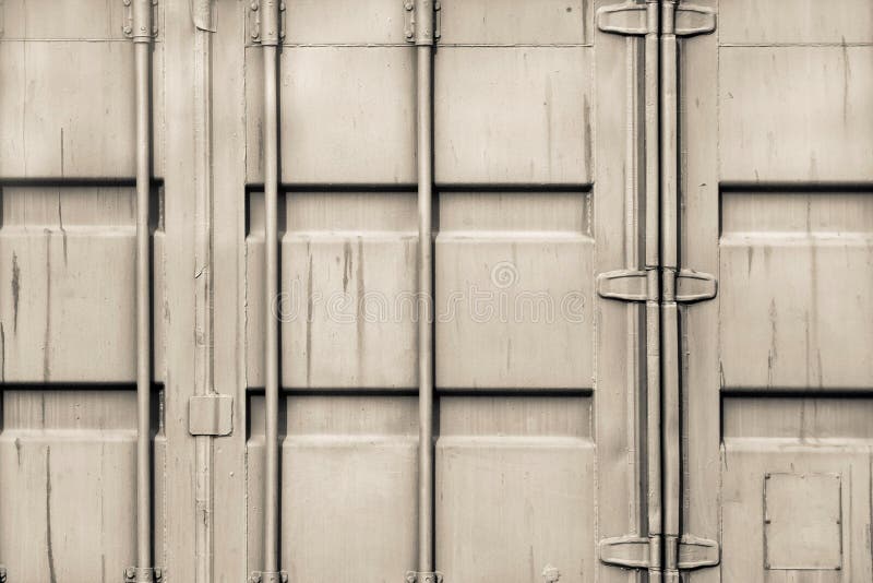 Fragment Cargo Iron Container of Beige Color Stock Photo - Image of ...